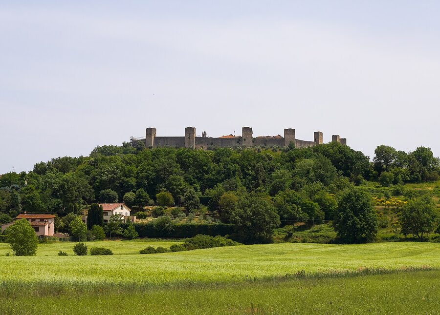 Panorama of Monteriggioni walled village in Tuscany