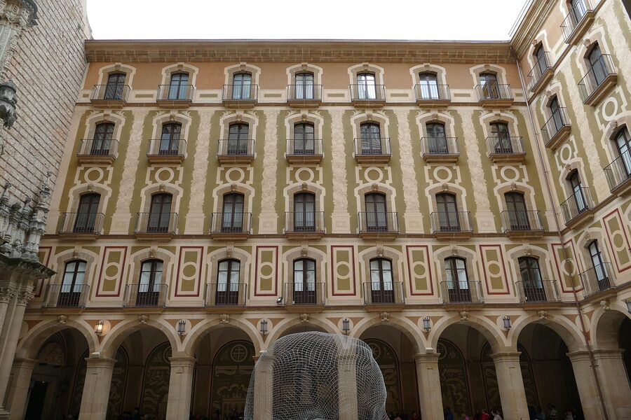 Historical facade of the Montserrat monastery