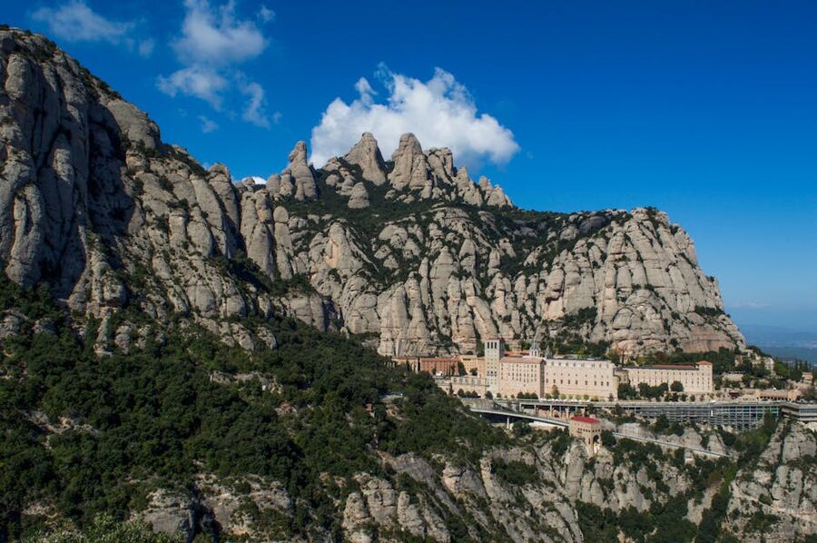 Montserrat mountain and monastery from the air