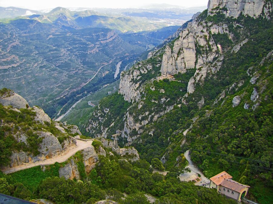 Mountain road approach to Montserrat in Catalonia
