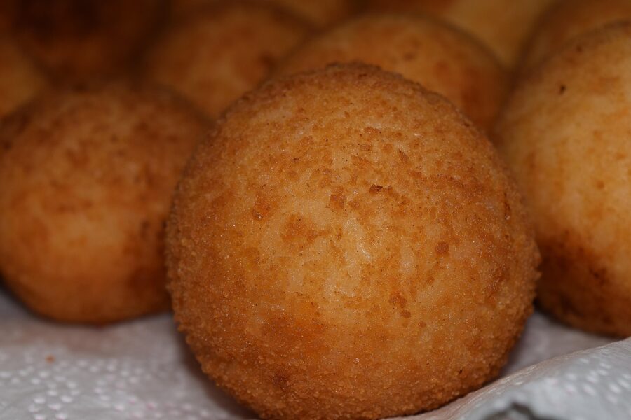Arancini fried rice balls Italian street food