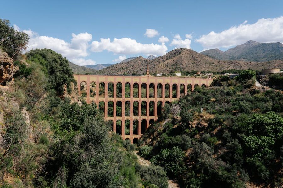 Eagle Aqueduct above a road outside Nerja