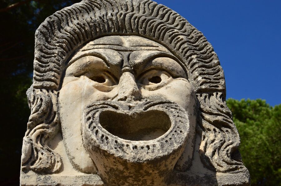 Monument and ruins at Ostia Antica, Italy heritage site