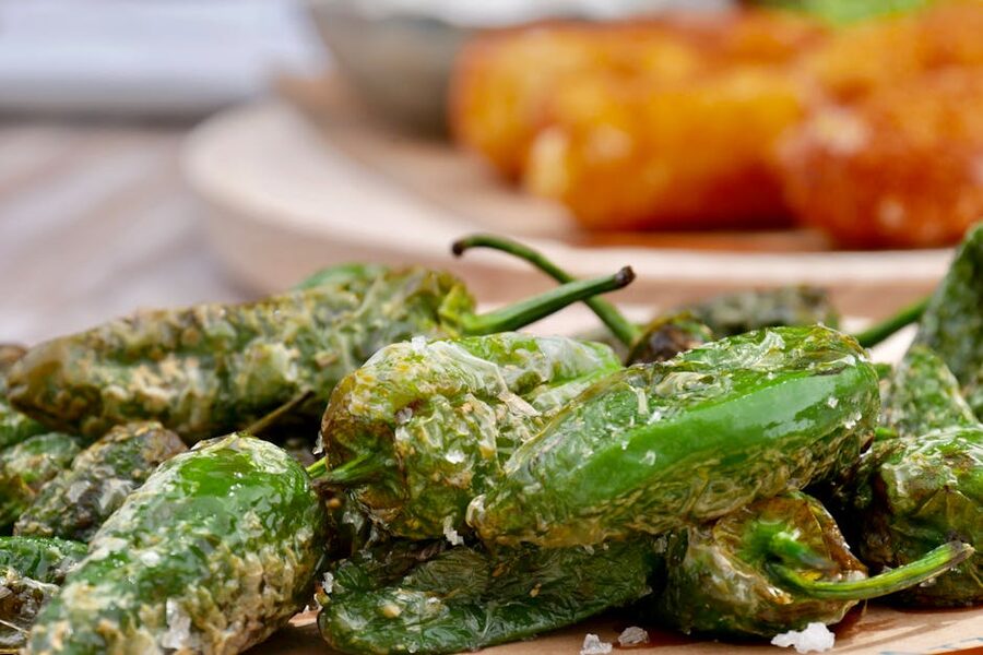 Padron peppers with sea salt classic Spanish tapa