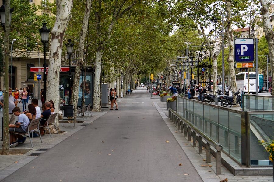 La Rambla street scene in Barcelona