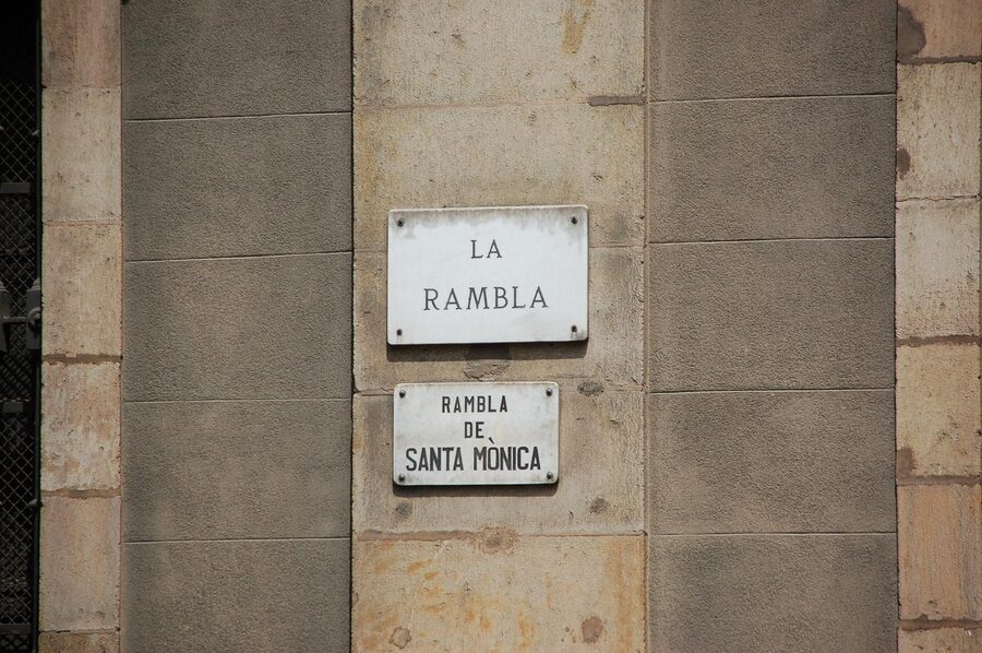 La Rambla Barcelona historic street view