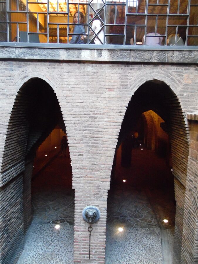Palau Güell roof terrace with mosaic chimneys