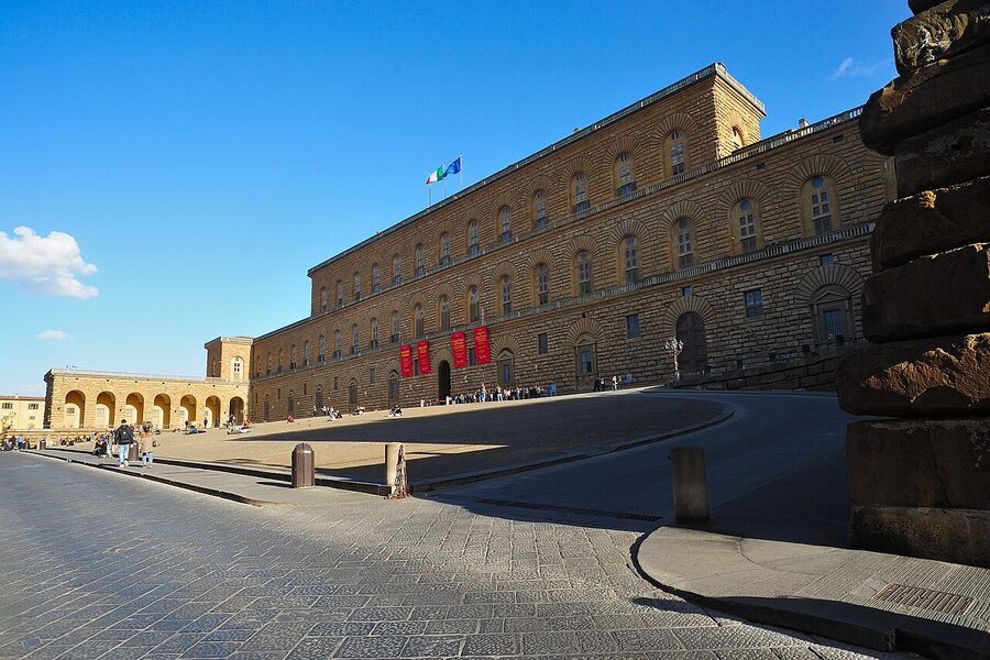 Palazzo Pitti front facade in Florence