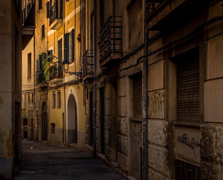Palma de Mallorca historic centre old town narrow street