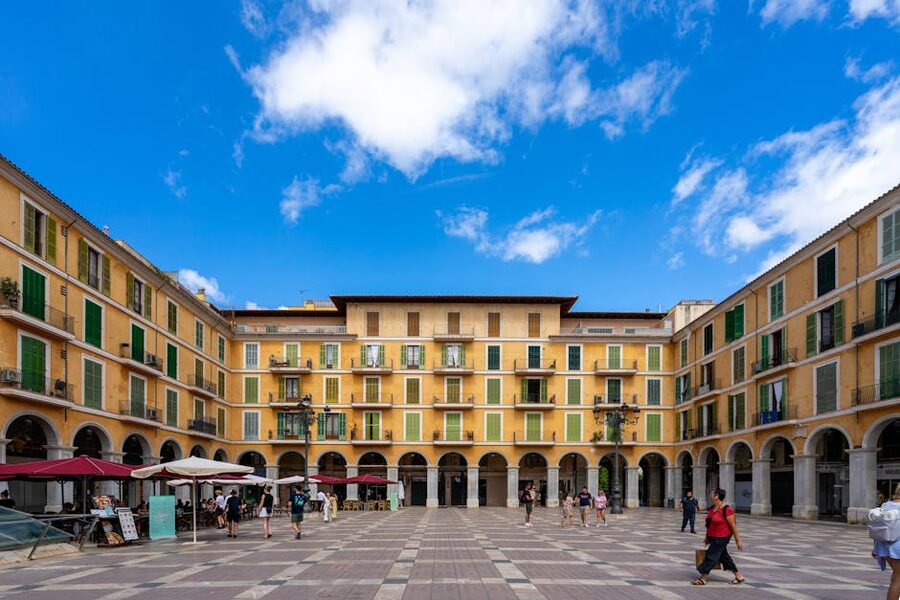 Outdoor cafés on Plaça Major in Palma