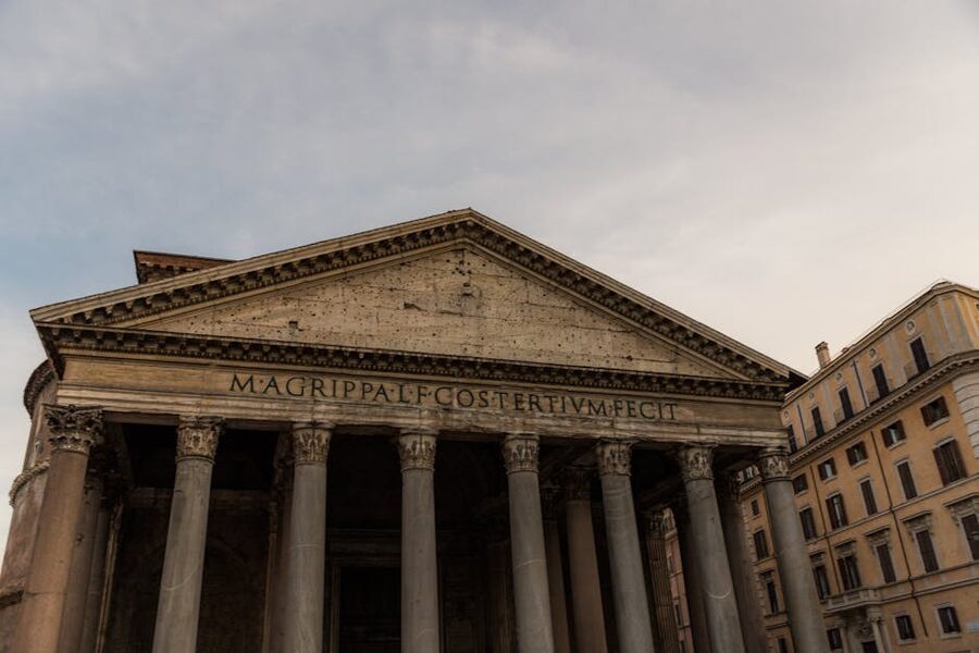 Pantheon Rome view from the side street