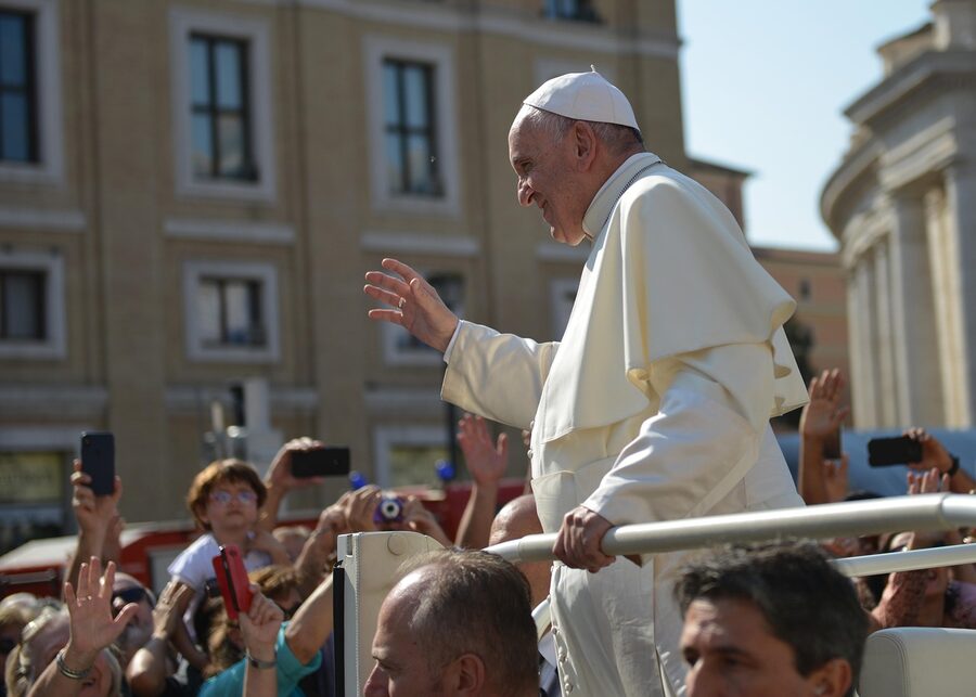 Pope giving the Apostolic Blessing in Rome