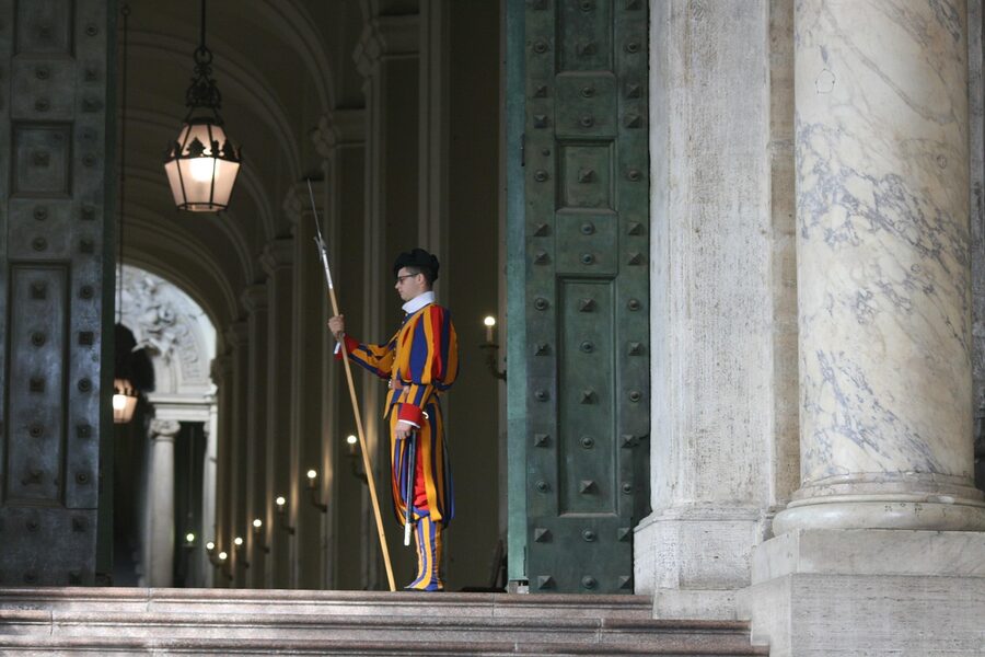 Swiss Guard at the Apostolic Palace gate