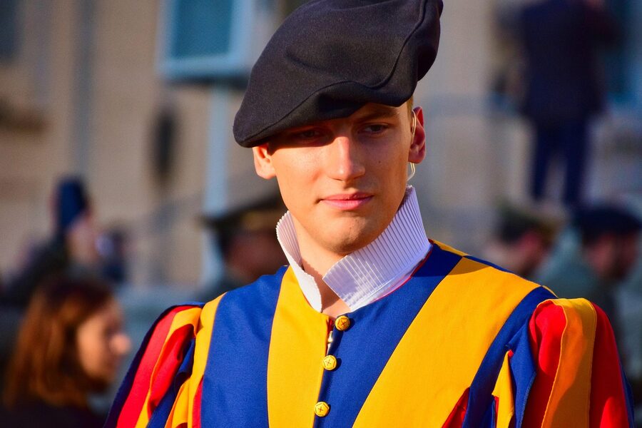 Swiss Guard at the papal audience in St. Peter's Square