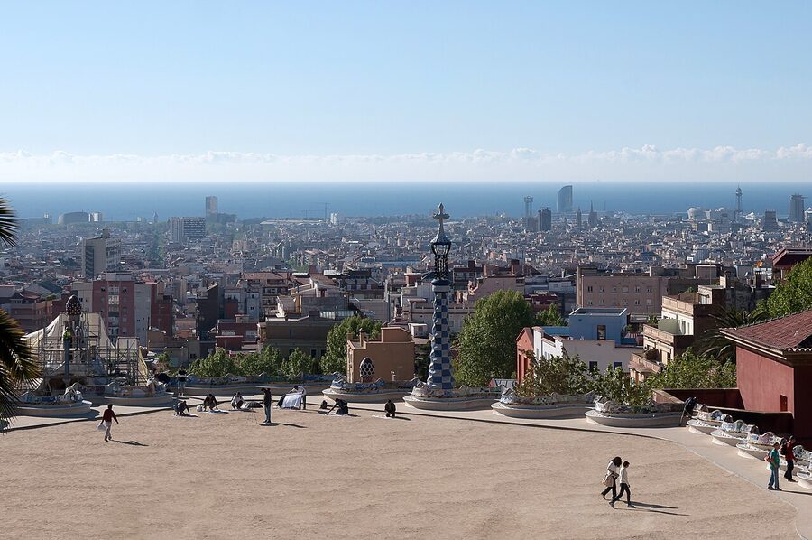 Nature Square plaza at Park Guell with views