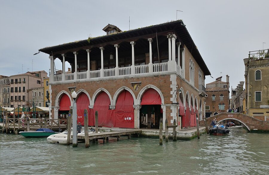 Pescaria di Rialto fish market loggia in Venice