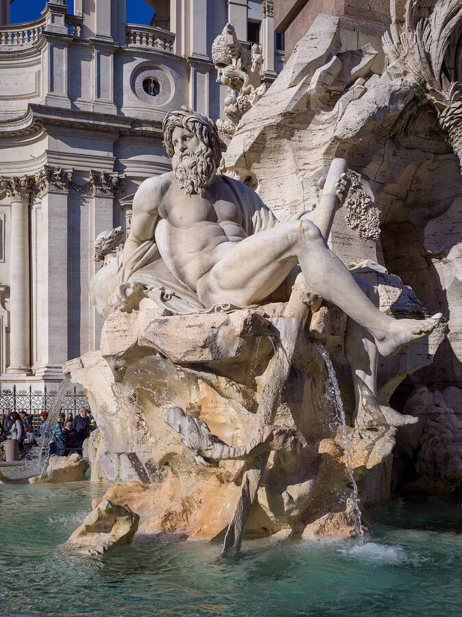 Bernini Ganges figure on Fontana dei Quattro Fiumi, Piazza Navona