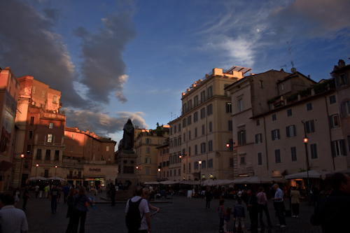 Campo de Fiori at sunset, Rome