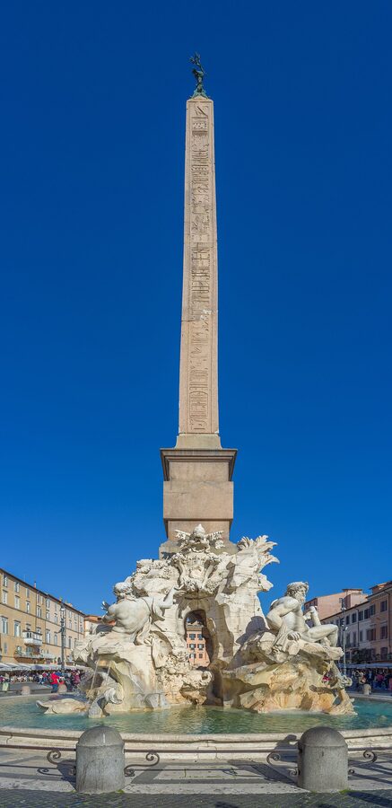 Obelisk above Fontana dei Quattro Fiumi in Piazza Navona