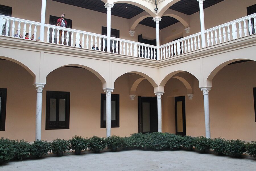 Museo Picasso Málaga interior patio with central fountain