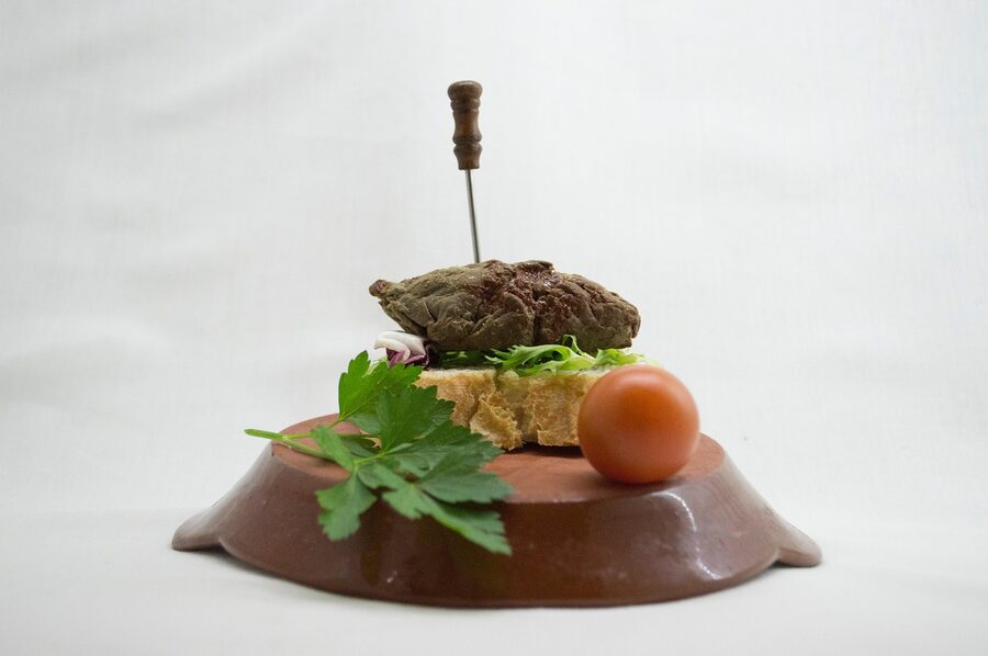 Pintxo Spanish tapa appetizer with toothpick