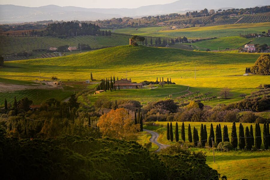 Tuscan hills at sunset