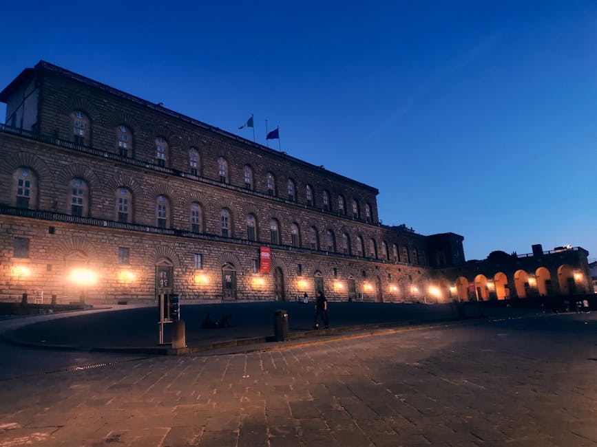 Pitti Palace evening facade Florence