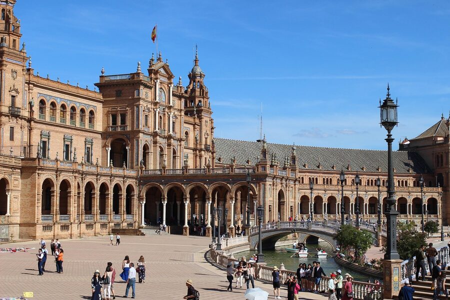 Wide overview of Plaza de España Seville