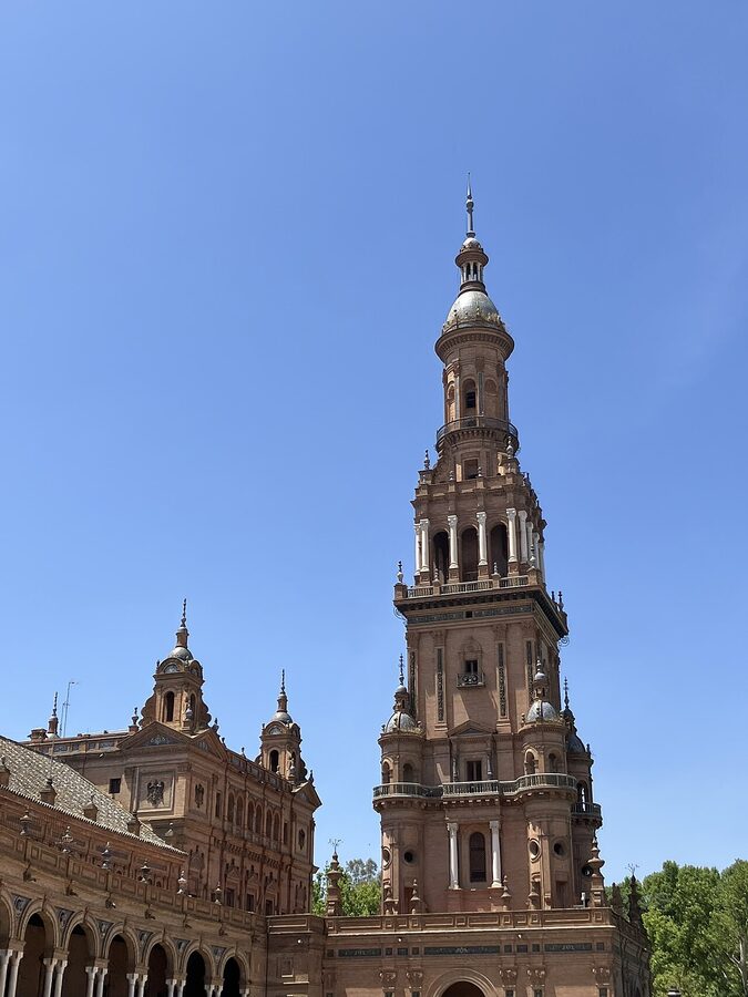 Spire detail at Plaza de España Seville