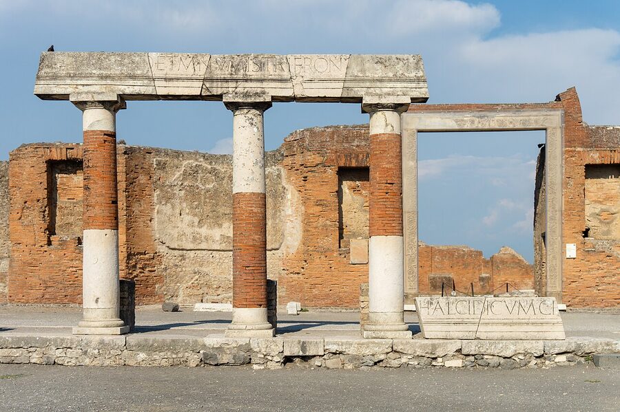 Building of Eumachia entrance at Pompeii Forum