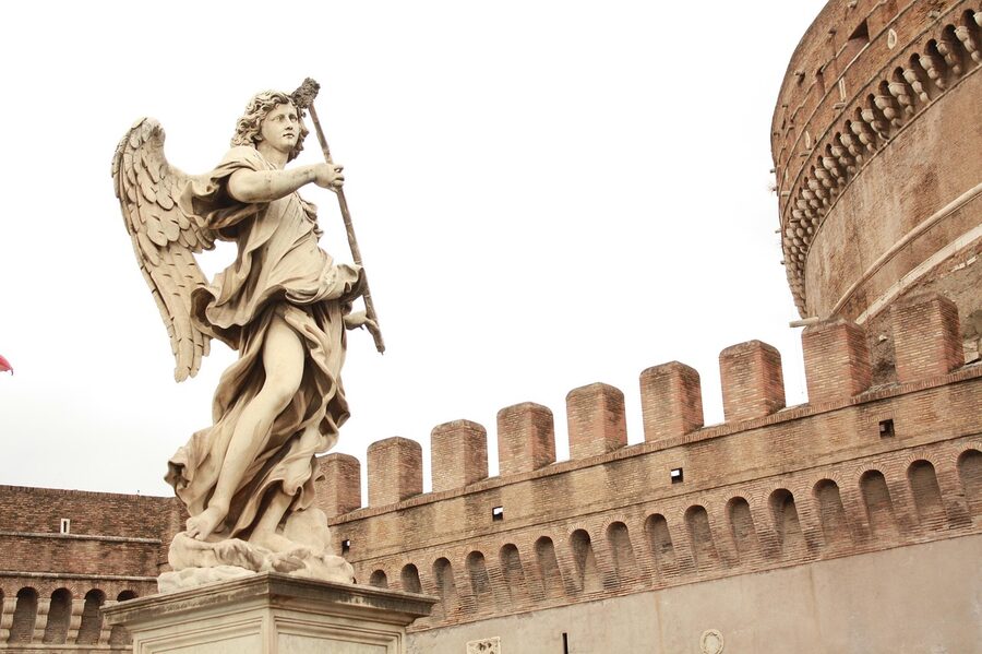 Bernini angel statue on Ponte Sant'Angelo, Rome