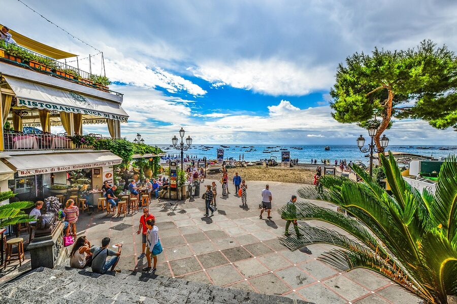 Positano Spiaggia Grande beach view