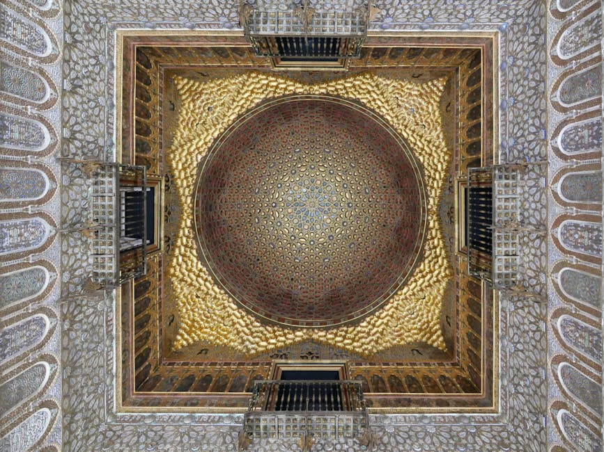 Mudejar dome ceiling inside Alcazar Seville