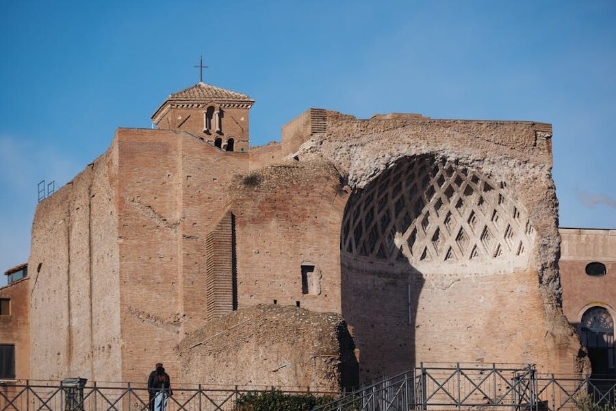 Ancient Roman brick architecture in Rome