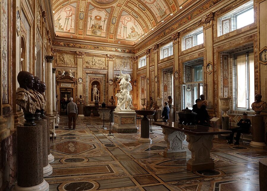 Galleria degli Imperatori corridor inside Galleria Borghese, Rome