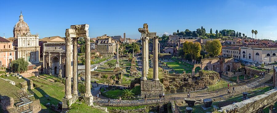 Roman Forum view from terrace of Capitoline Museums, Rome