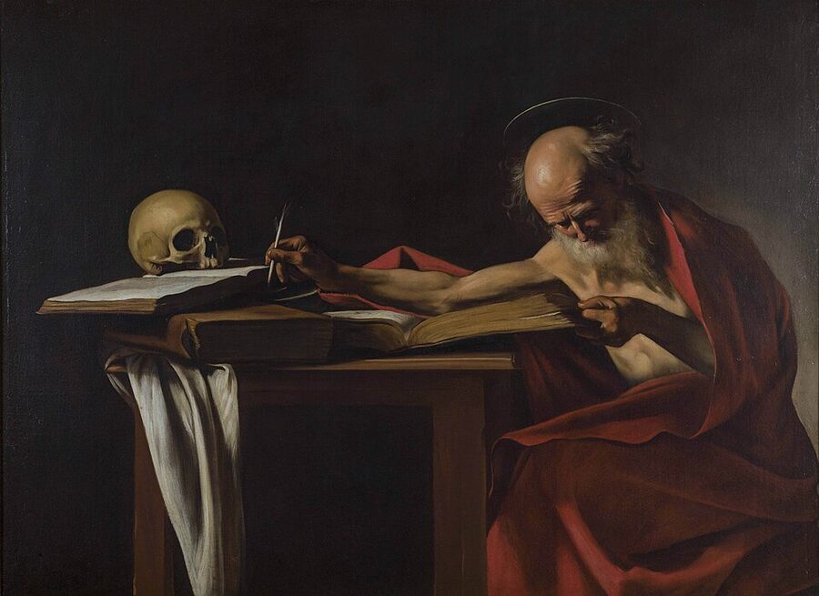 Caravaggio Saint Jerome painting at Galleria Borghese, Rome