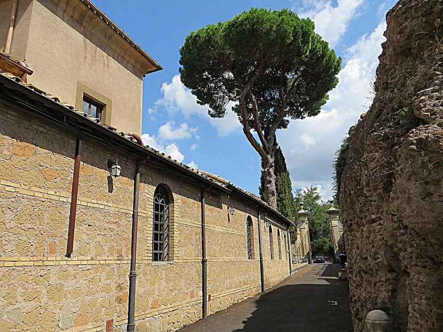 Catacombs of San Sebastiano basilica complex from above, Rome
