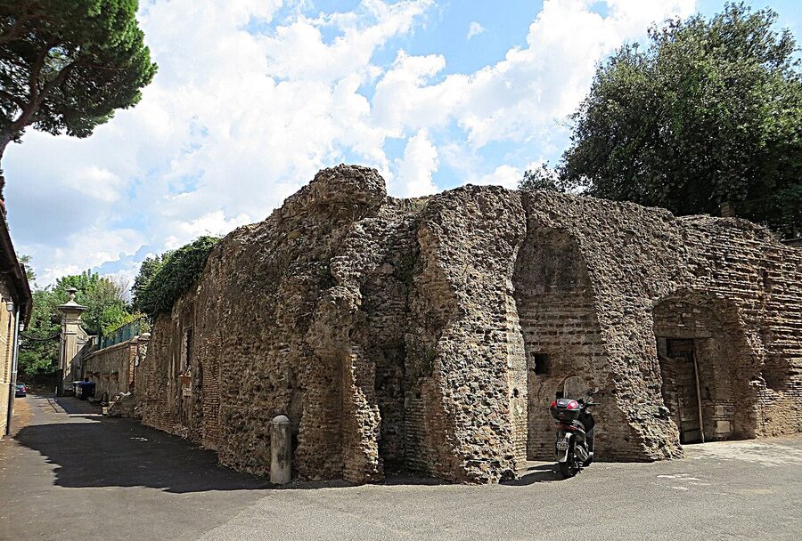 Stairs descending into the Catacombs of San Sebastiano, Rome