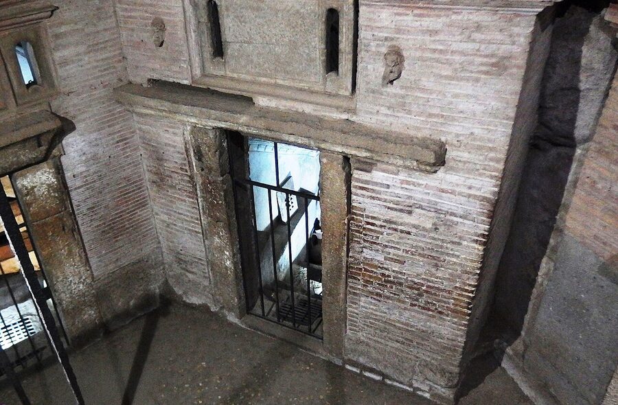 Basilica interior at the Catacombs of San Sebastiano, Rome