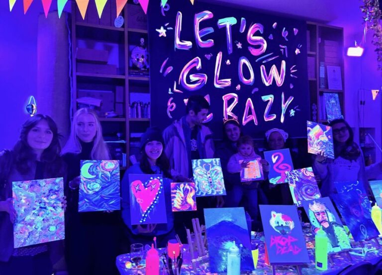 Rome: Fluorescent Painting in artist's studio with Fine Wine - What to Expect During the Fluorescent Painting Experience in Rome