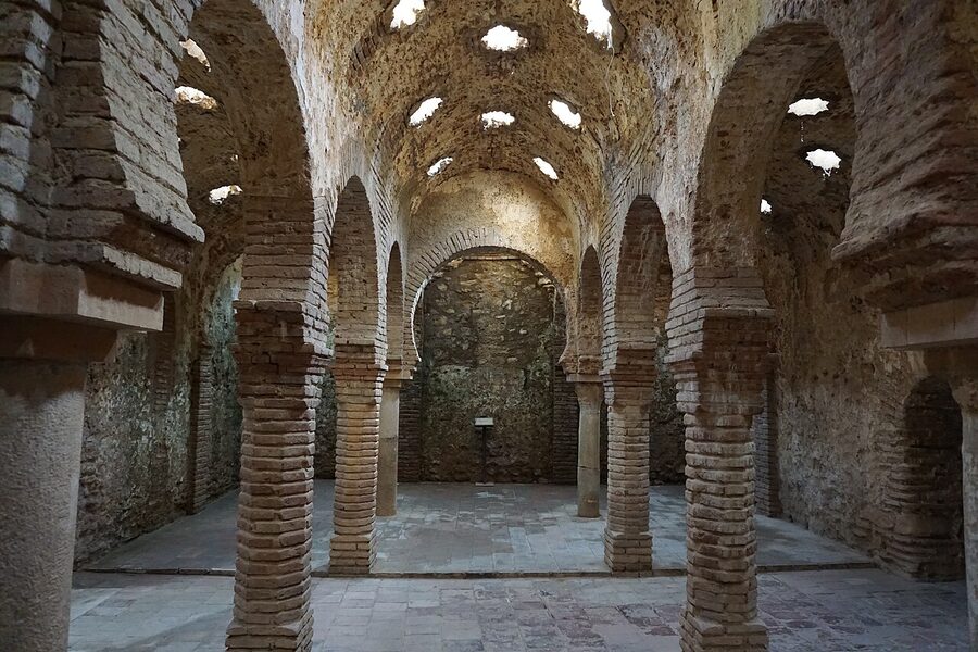 Arab Baths Banos arabes Ronda interior arches