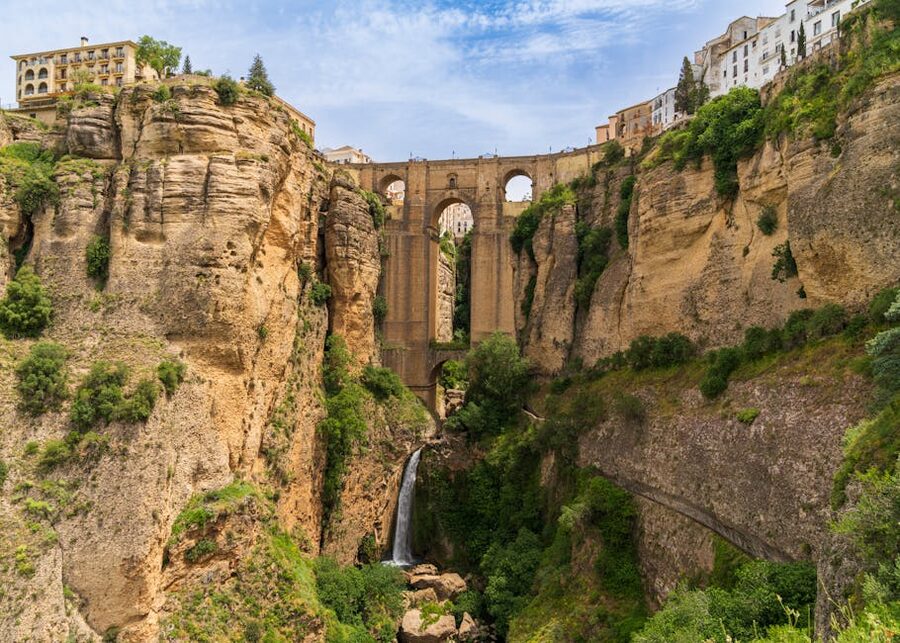 Ronda Puente Nuevo bridge with green countryside view