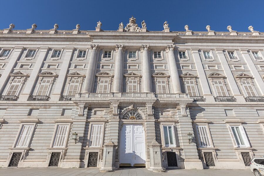 Royal Palace Madrid seen from Campo del Moro gardens