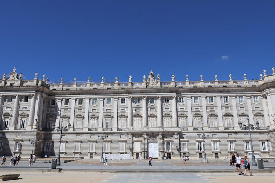 Front view of the Royal Palace of Madrid