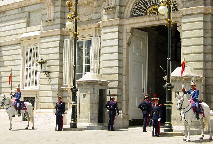 Guard ceremony detail at the Royal Palace of Madrid