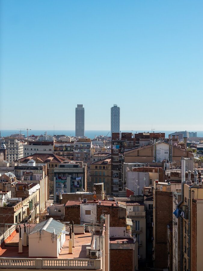 Sagrada Familia tower spire with mosaic detail