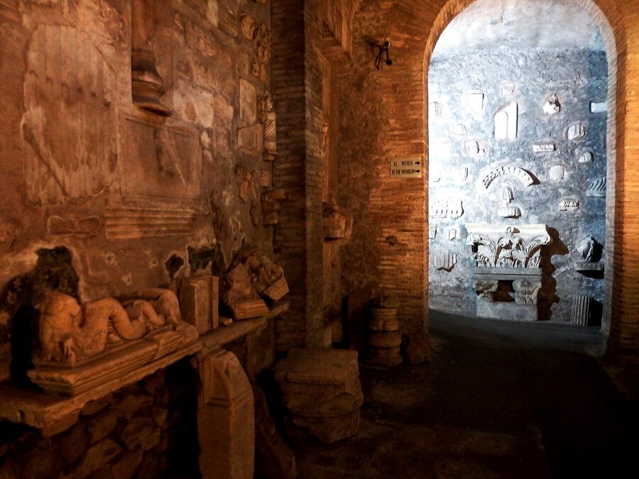 San Clemente Basilica lower church 4th century interior Rome