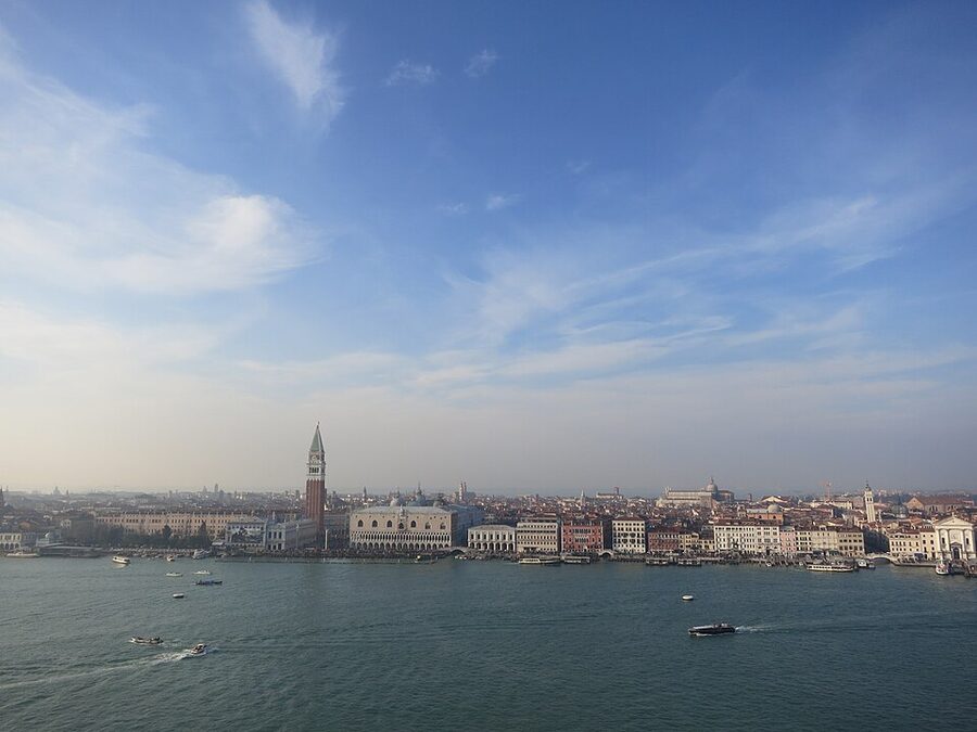 View of San Giorgio Maggiore island from St Mark's Campanile