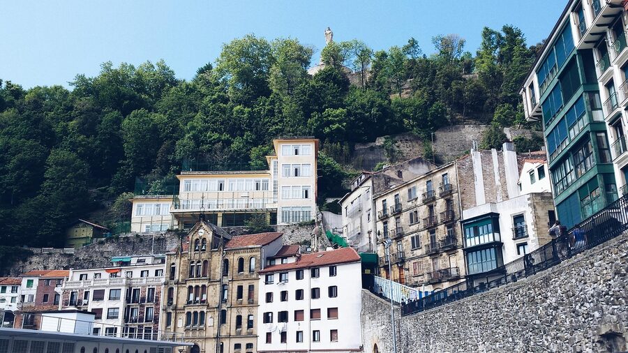 Historic apartment buildings in San Sebastián central area